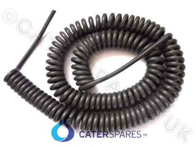 BLACK CURLY POWER MAINS FLEX CABLE LEAD 13 AMP 4 METERS 3 CORE 1.5MM ...