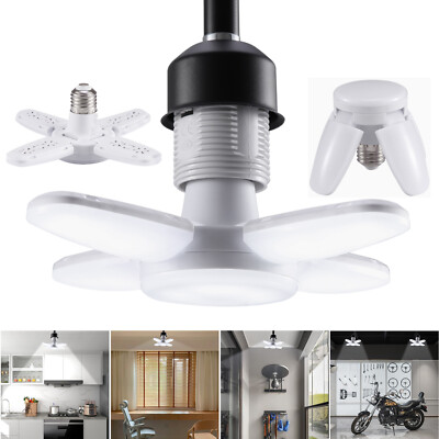 LED Deformable 28W Workshop Light Garage Ceiling Bulb Fixture Folding ...
