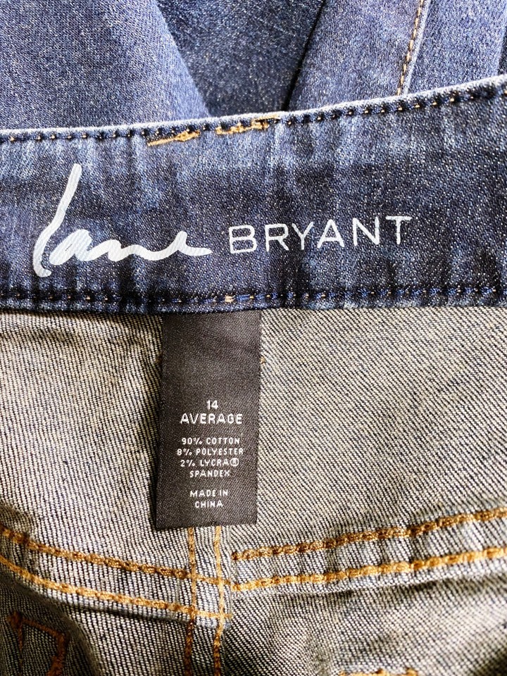 Lane Bryant Womens Straight Fit Slim Boot Jeans Size 14 Blue Mid-Rise 5 ...