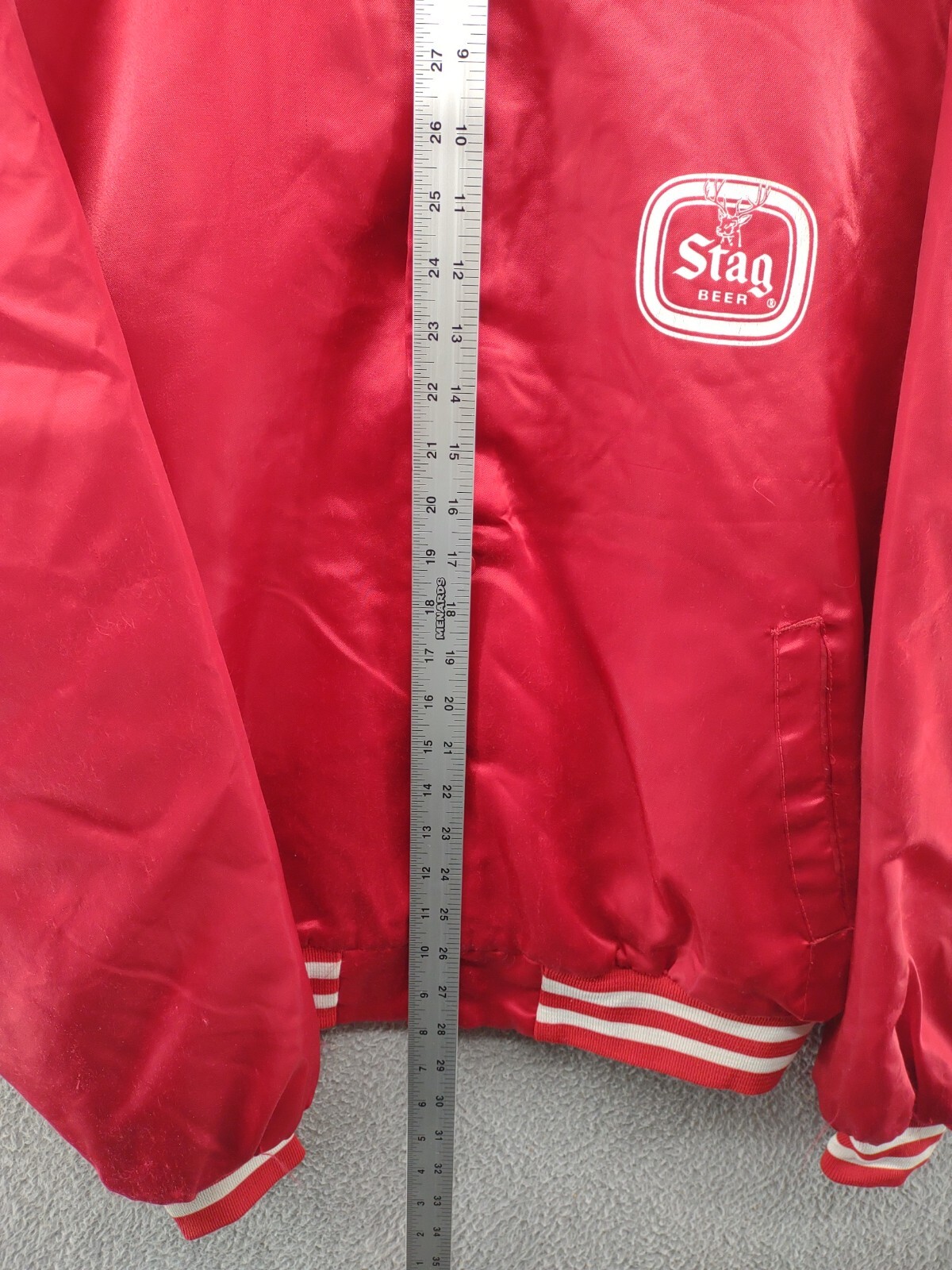 Vintage 90s 80s Stag Beer Swingster Satin Button Up Jacket Mens SZ 2XL ...