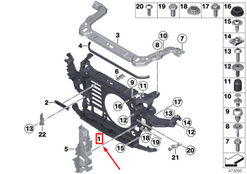 2007-2016 MINI BMW Countryman R60 Front Radiator Support Trim Panel ...