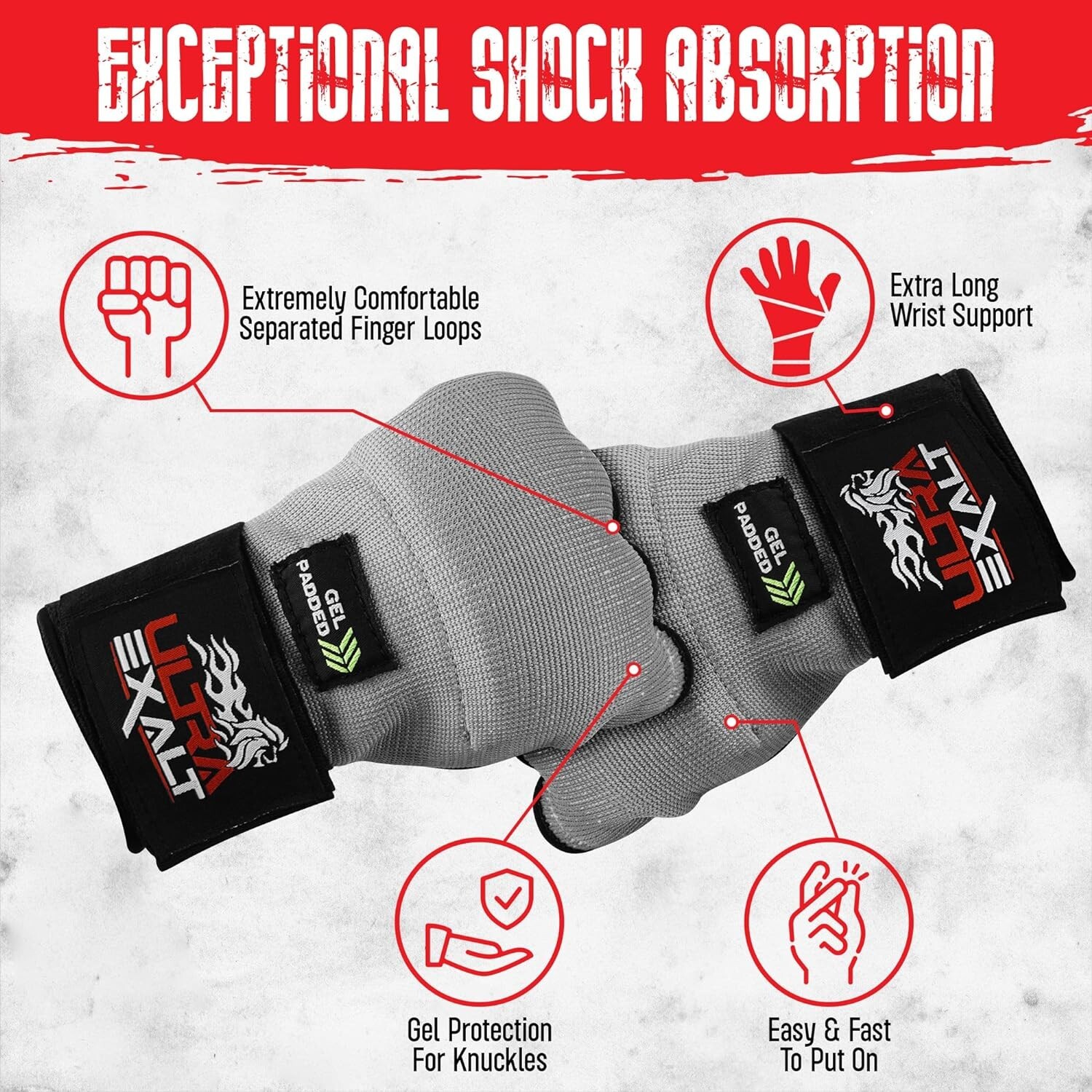 Quick Gel Wraps Boxing Training Adult Unisex Kickboxing Muay Thai MMA ...