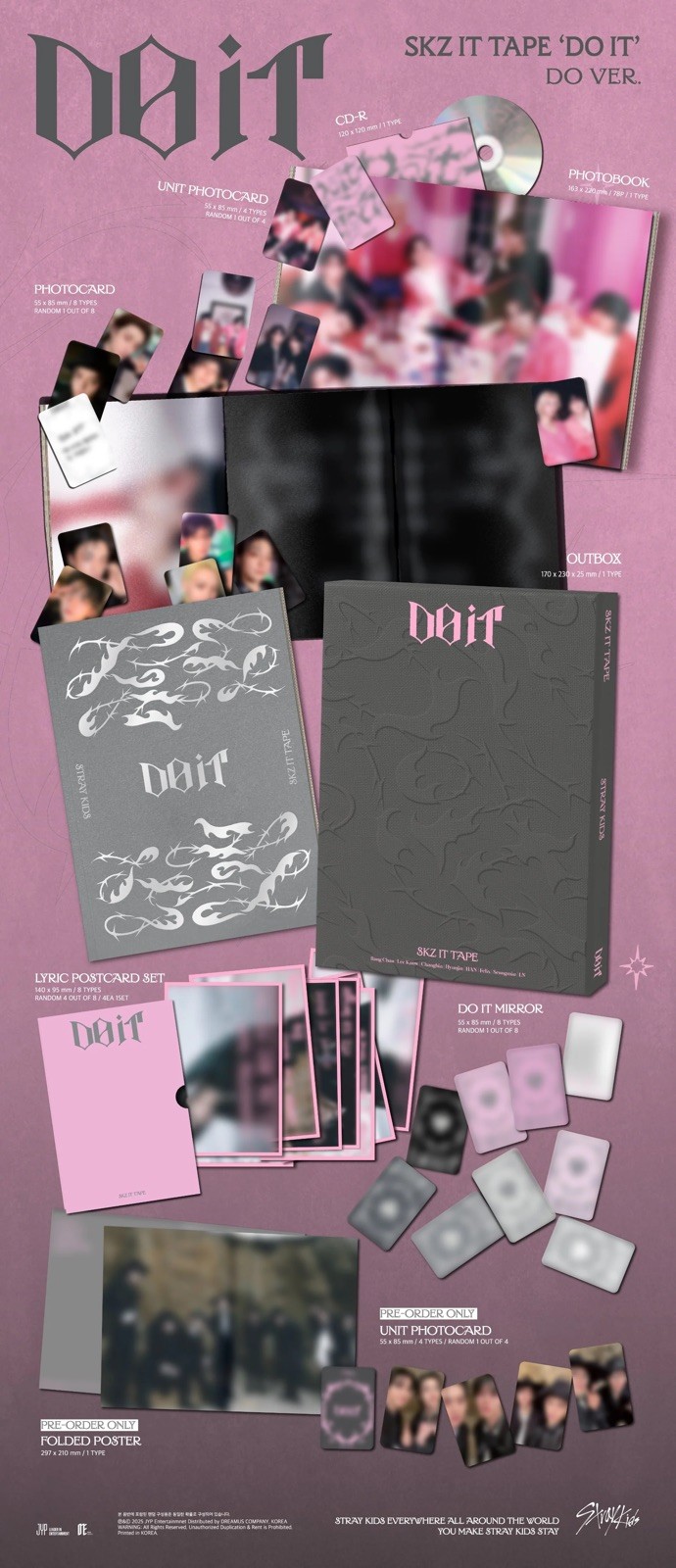 STRAY KIDS - DO IT SKZ IT TAPE ALBUM DO Version LIMITED Ver - PRESALE ...