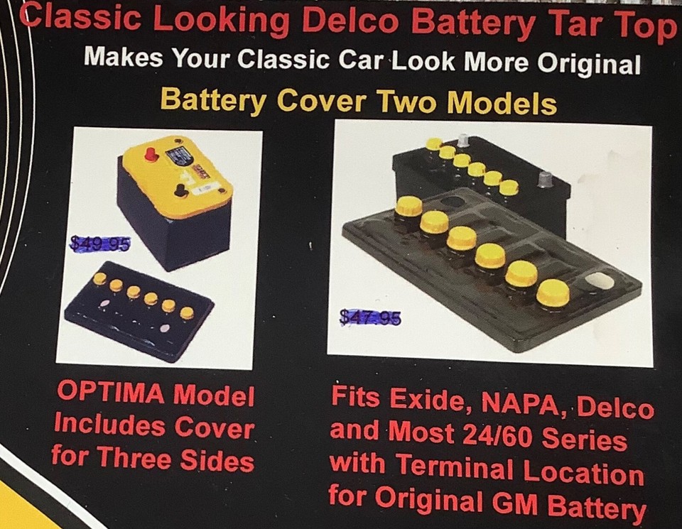 Corvette Chevy Tar Topper Optima Battery Cover Buick Pontiac Oldsmobile