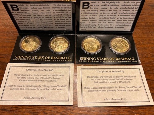 SHINING STARS OF BASEBALL COMMEMORATIVE COINS SETS: BABE RUTH/MEL OTT ...