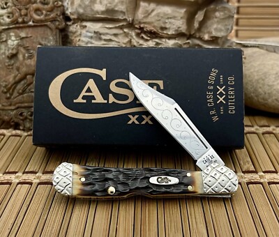 Case XX Amazing Custom Hand-Fired Peachseed AMBER Bone Mini Copperlock ...