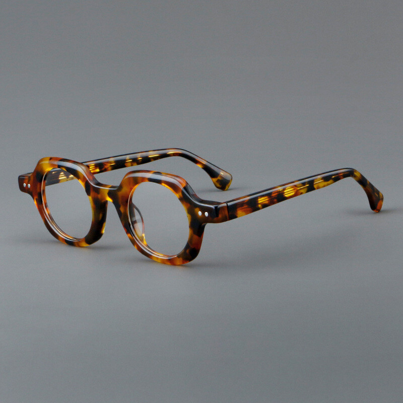 Acetate Eyeglass frames Full Rim Retro Women Men Eyewear Round Polyson ...