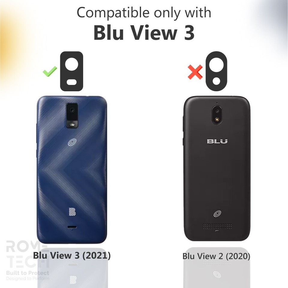 BLU View 3 (2021) Shell Holster Combo Case+3Pack Tempered Glass Screen ...