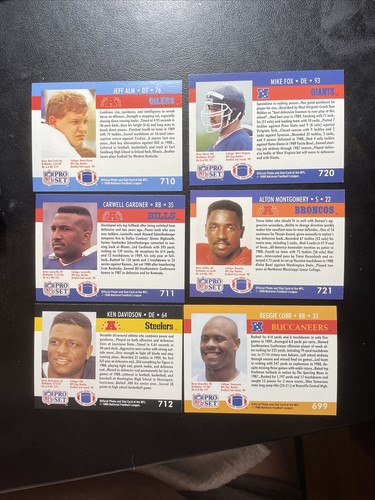 Lot Of 6 1990 NFL Pro Set Football 1990 Draft Second Round Pick | eBay