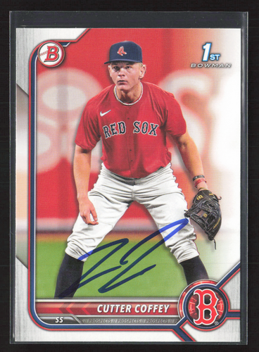 Cutter Coffey Signed Autographed 2022 1st Bowman Draft # BD-200 Boston ...