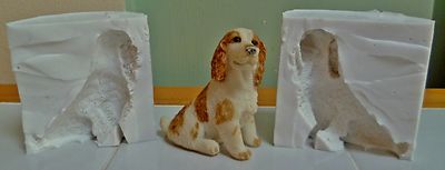 3D SPANIEL DOG SILICONE MOULD FOR CAKE TOPPERS, CHOCOLATE, CLAY ETC ...