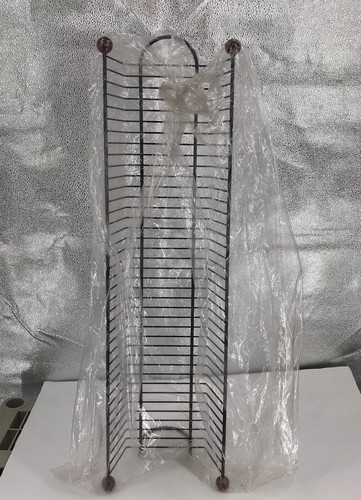 Black Metal 37 CD Capacity Shelf Media Storage Tower Rack Organizer ...