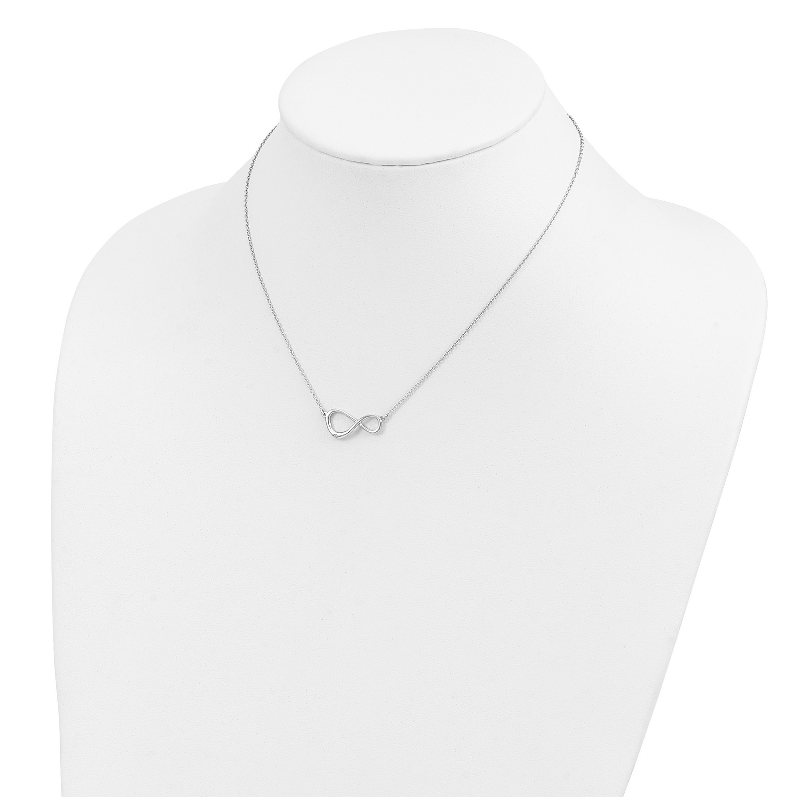 Sterling Silver White Ice Diamond Infinity Symbol Necklace | eBay