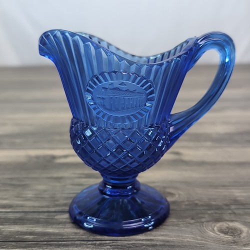VTG Fostoria Avon George/Martha Washington Mt. Vernon Pitcher Azure ...
