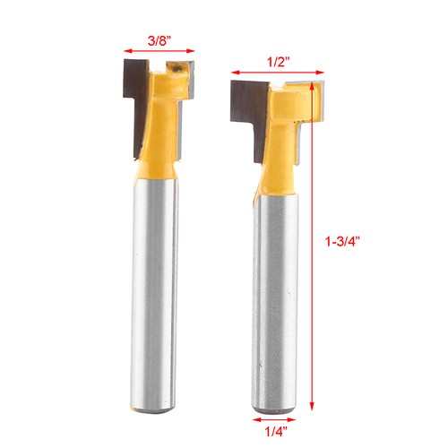 1/4' Shank T-Slot Keyhole Woodworking Cutter Router Bit 3/8' 1/2' Pack ...