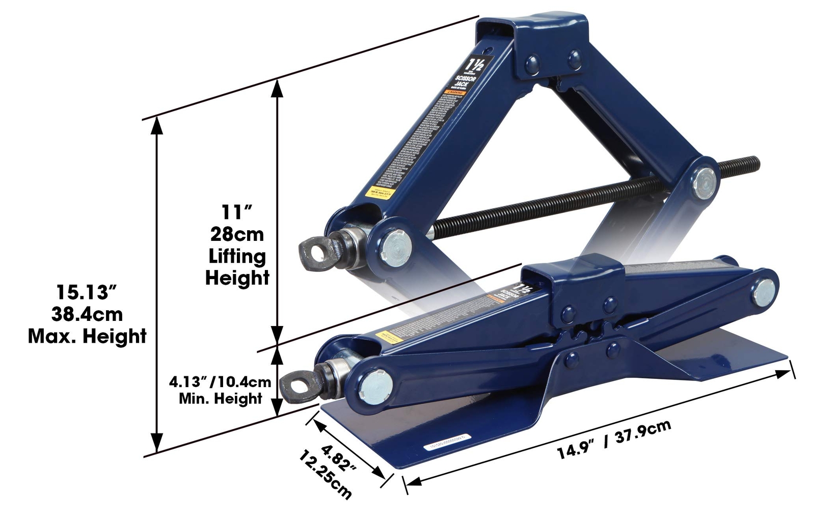 TCE 1.5 Ton (3,000 lb) Torin Steel Scissor Lift Jack Car Kit, Blue ...