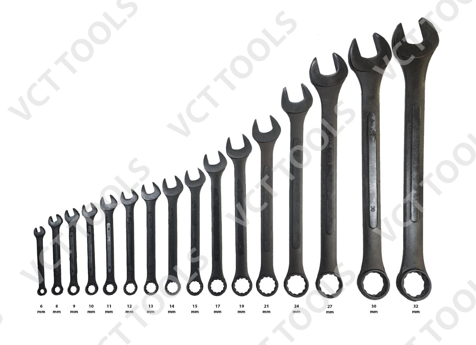 VCT 16Pc Raised Panel Combination Wrenches Set 12-Point Metric Wrench ...