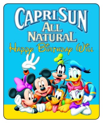 12 Birthday Capri Sun Labels Favor Bag Mickey Mouse, More Characters ...