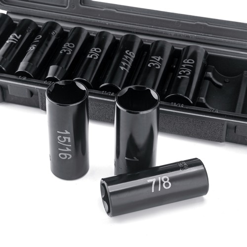 Hyper Tough 11-Piece 1/2" Drive 6-Point Deep Impact SAE Socket Set ...