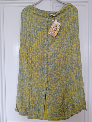 Brand New Lucy & Yak Ellen Floaty Skirt With Button Front Medium | eBay UK