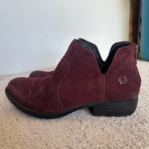 Born Womens Kerri Ankle Booties Suede Block Heel Western Size 6M ...