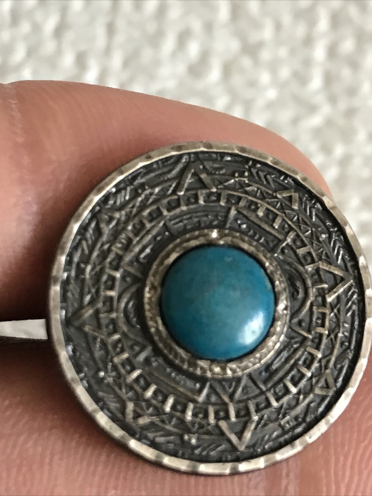 Flavina Mexico Sterling Silver & Jade? Mayan Calendar Style Cuff links ...