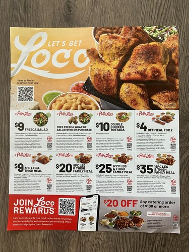 (1) Sheet El Pollo Loco Food & Combo Coupons Exp. 7/20/2025 | eBay