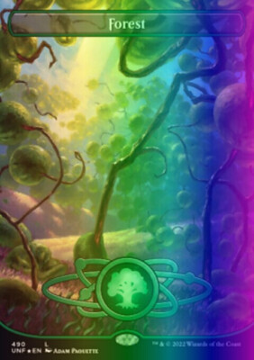 MTG Magic the Gathering Forest (490/689) Unfinity LP FOIL | eBay