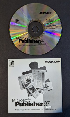 Microsoft Publisher 97 Deluxe CD-ROM avec insert pour Windows 95 | eBay
