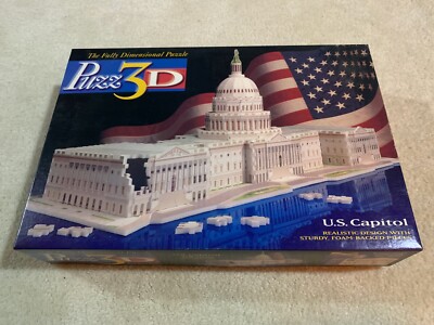 Puzz 3D U.S. Capitol Puzzle 1994 718 pieces Milton Bradley in Original ...