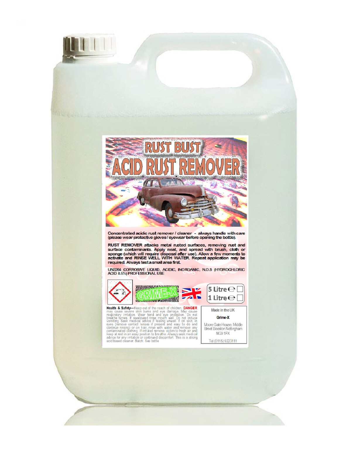Acid Based Rust Cleaner Water Soluble Acidic 500ml / 1 L / 5 Litre ...