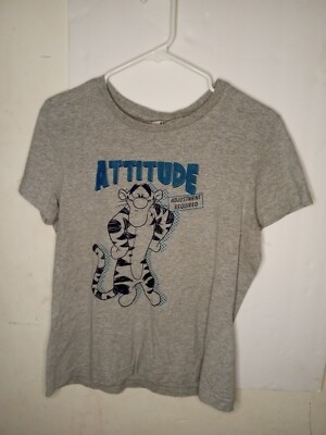 Disney Tigger Attitude Adjustment Required Women Teen Girl Large Gray ...