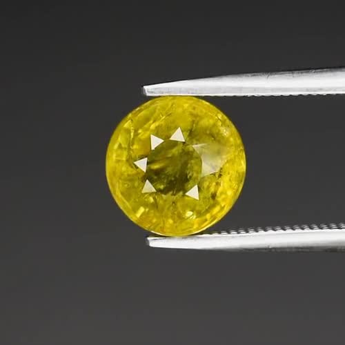 💎 2.73ct 7.5mm Round Natural Greenish Yellow Grossular Garnet - Africa ...
