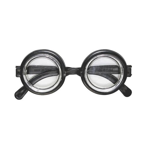 Nerd Spec Glasses plastic costume round thick intellectual look lenses ...