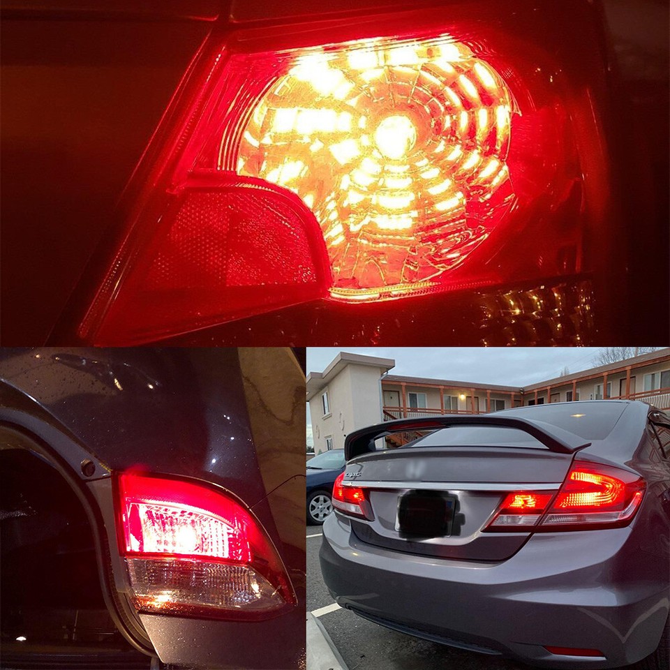 4X 3157 Red LED Bright Strobe Flash Blinking Brake Tail Stop Light ...