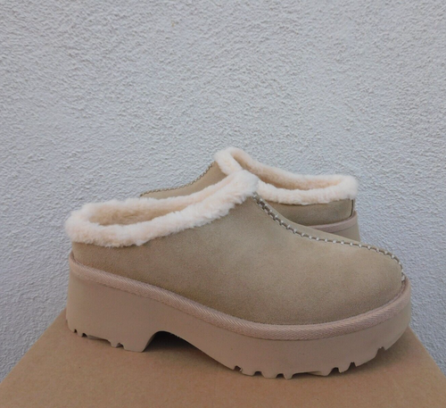 UGG SUEDE/ WOOL 2" NEW HEIGHTS COZY CLOG PLATFORM SHOES, WOMEN US 8 ...