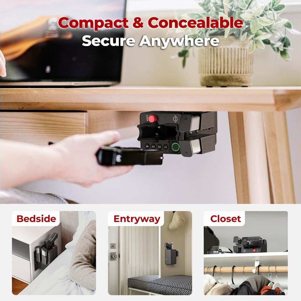 ONNAIS Biometric Pistol Gun Safe – Fast Access Handgun Safe with ...