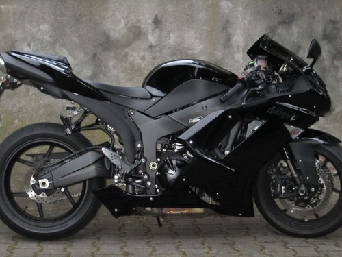 For Kawasaki Ninja ZX6R ZX600P 2007 2008 Fairing Glossy Black Bodywork ...