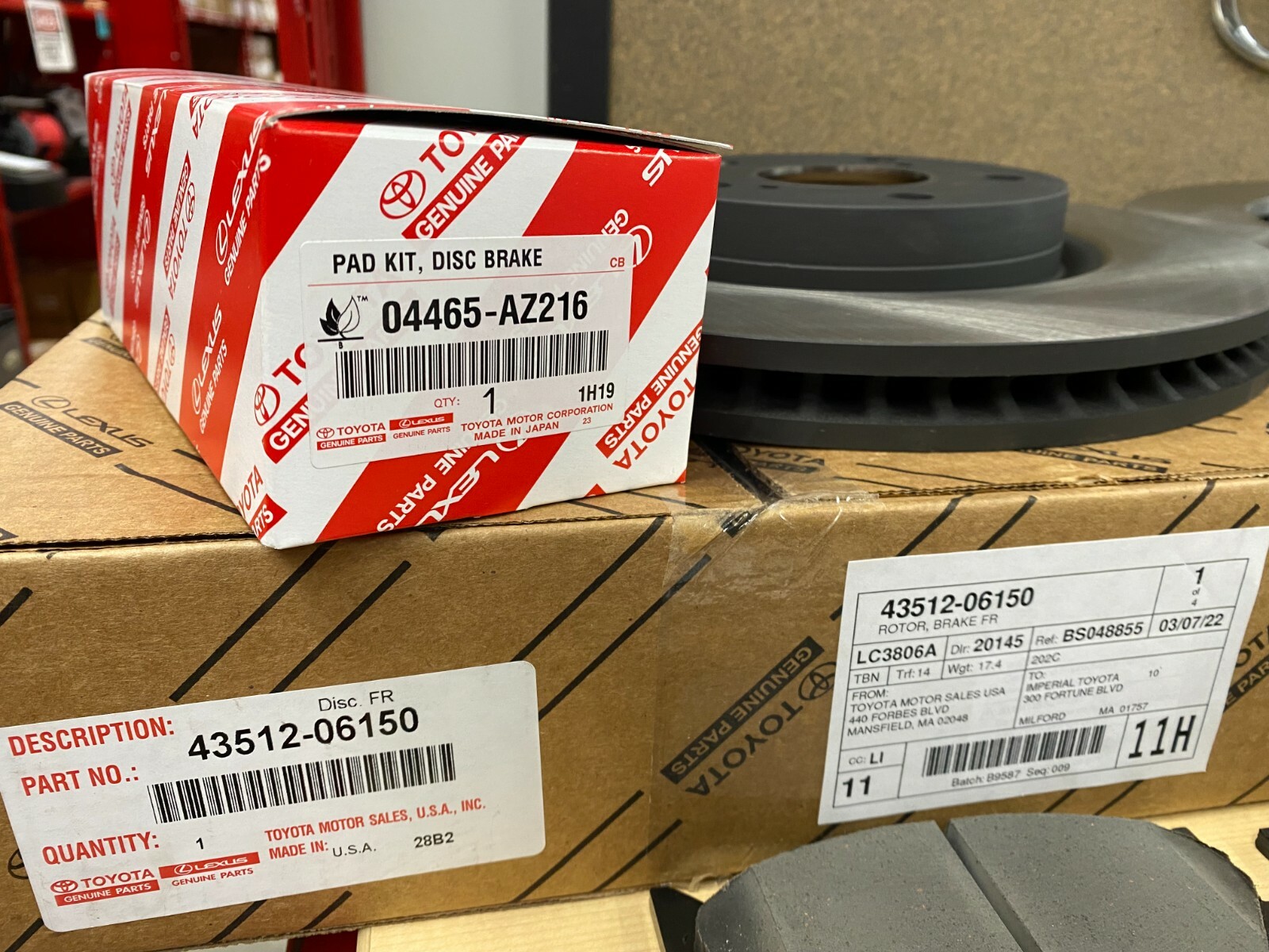 2012-2017 TOYOTA CAMRY GENUINE FRONT & REAR BRAKE KIT ROTORS TCMC PADS ...