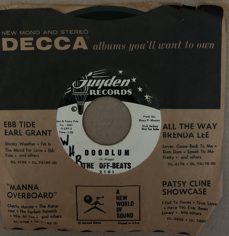 The Off-Beats Vinyl 45 RPM DJ Edition Guyden Records Vintage White ...