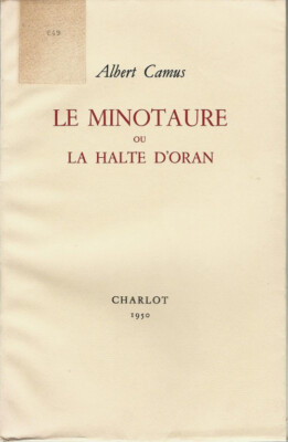 RARE 1950 EO N° NON COUPÉ + ALBERT CAMUS : LE MINOTAURE ou LA HALTE D ...