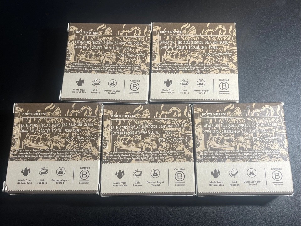 Dr. Squatch 5pc Lot Men's Ltd Ed Medium Grit Bar Soap 5oz Each ~ Hot ...