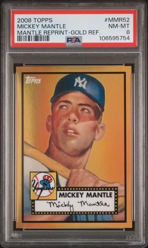 2008 Topps GOLD REFRACTOR SP #MMR-52 1952 Mickey Mantle PSA 8 | eBay