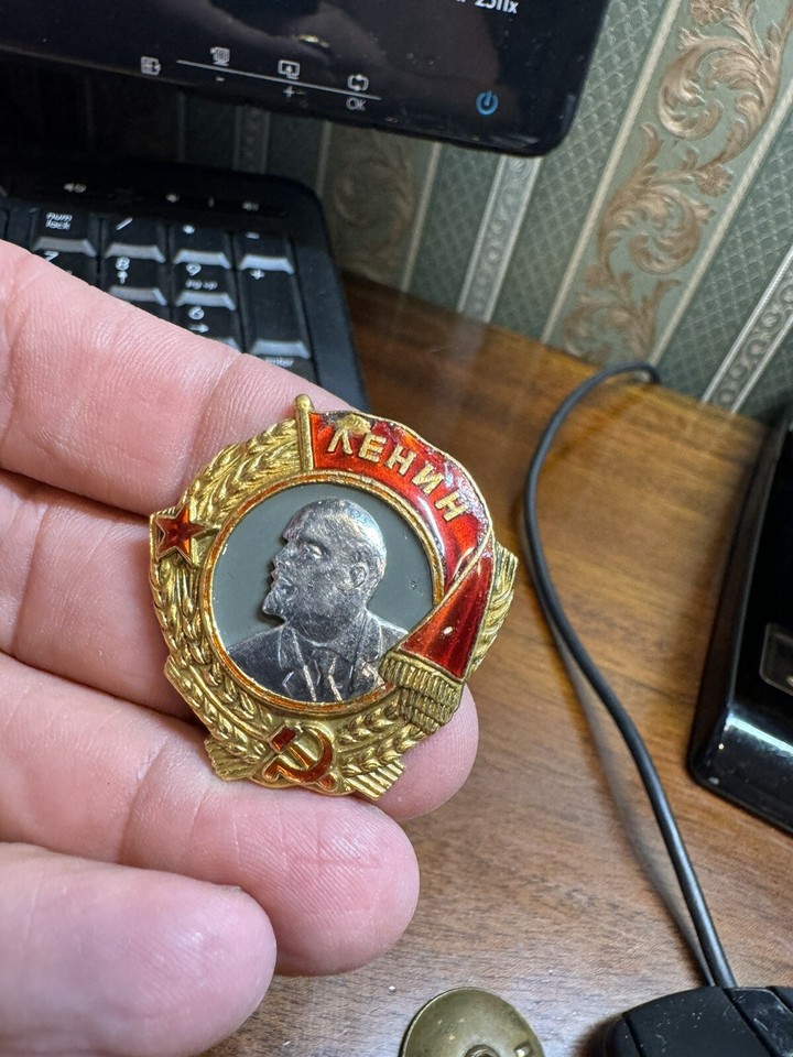 Soviet red Medal Banner Order Hero Soviet Union Lenin Tank Valentine ...