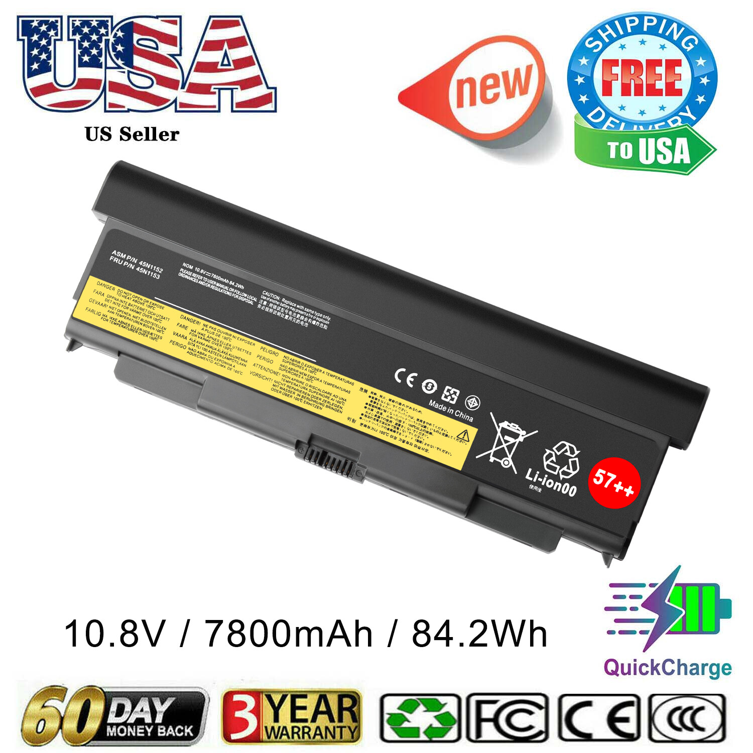 Battery for Lenovo Thinkpad W540 W541 T450p T540p T440p L440 L540 ...