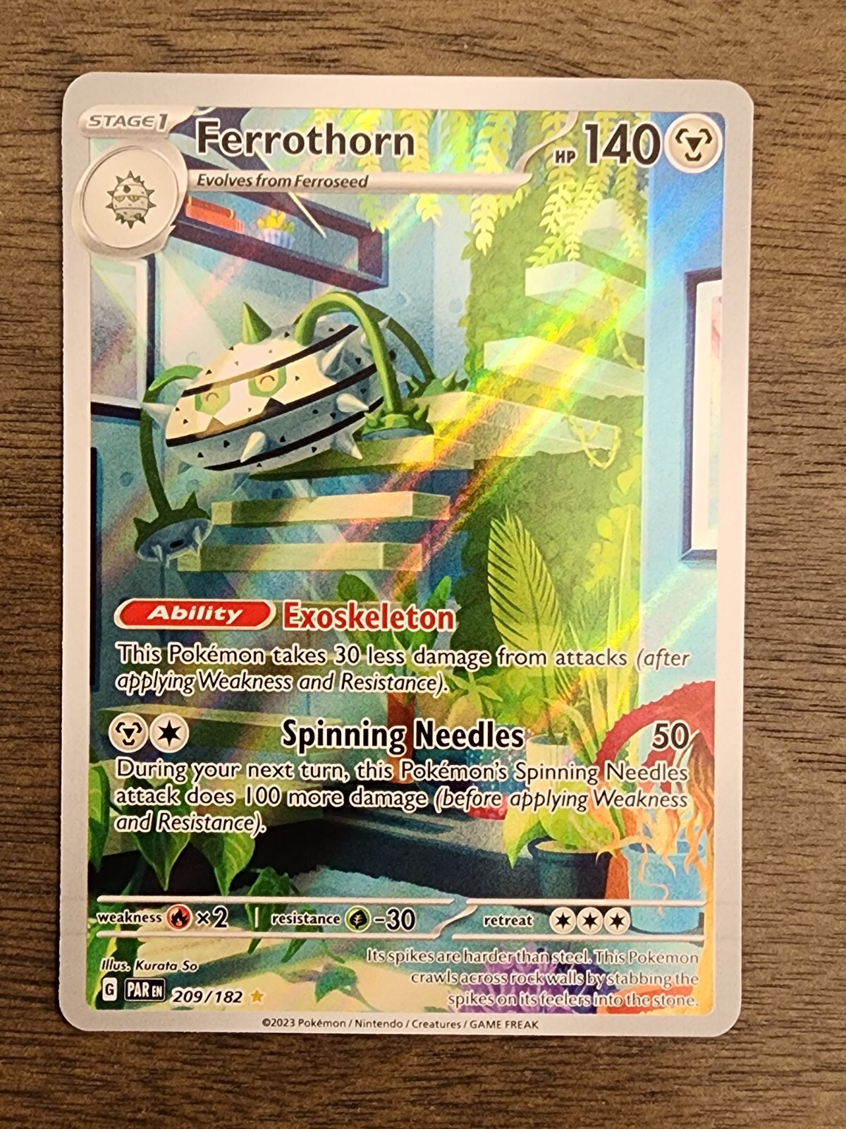 Pokémon TCG Ferrothorn Paradox Rift 209/182 Holo Illustration Rare | eBay