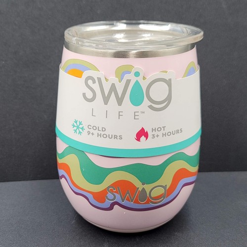 NEW Swig Life 14 Oz Stemless Wine Stainless Steel NWT Pink Sand Art | eBay