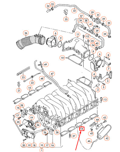 NEW AUDI A6 C6 LEFT INTAKE MANIFOLD GASKET SEAL 07L133073E OEM NO DUTY ...