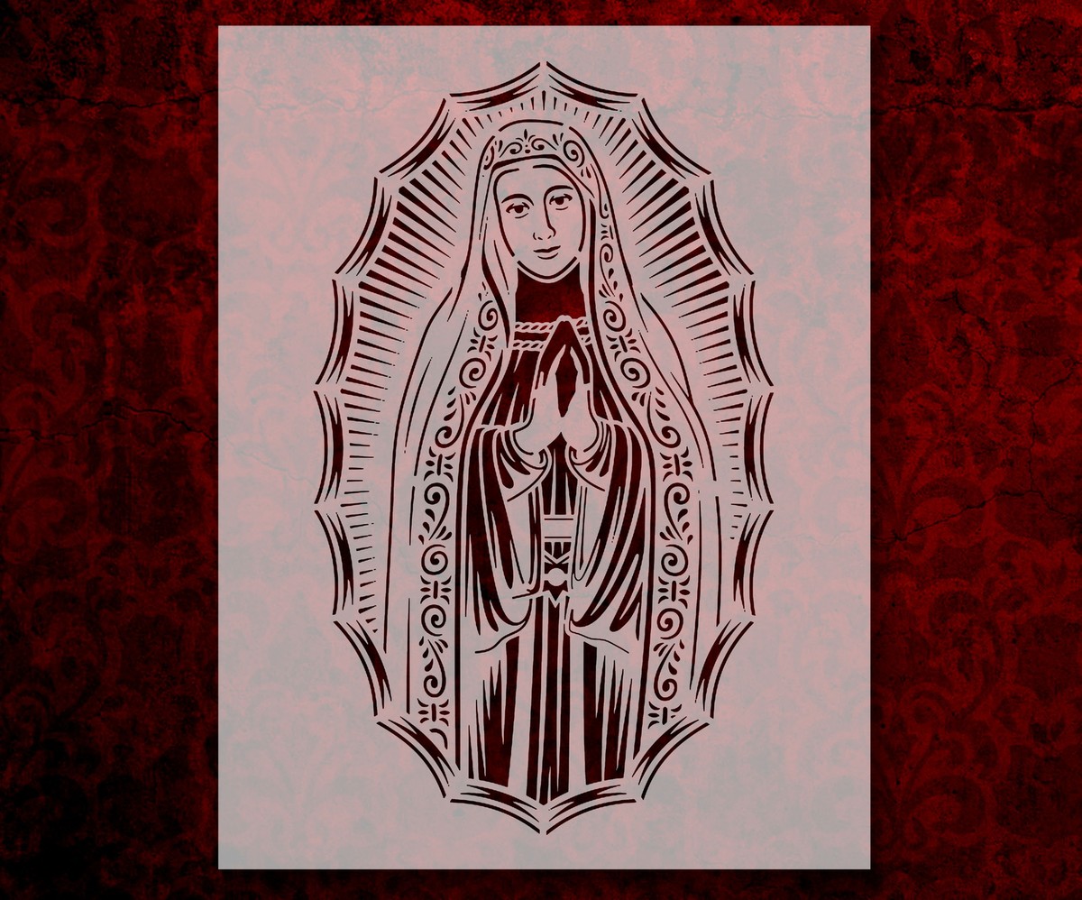 Virgin Mary Stencil Patterns Moroccan Boho Wall Mural Stencils For