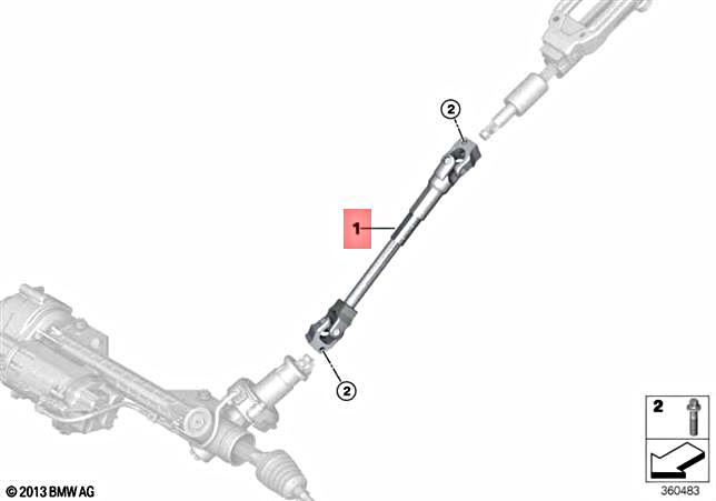 Genuine BMW E81 E82 E87 E88 E90 E91 E92 E93 118d Steering Shaft ...